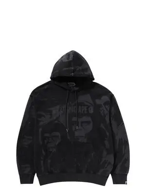 A BATHING APE Garment Dyed Photo Pullover Hoodie - Black