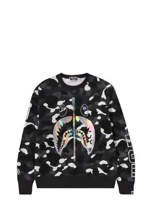 A BATHING APE City Camo Shark Crewneck - Black