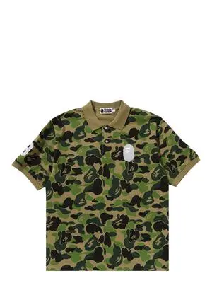 A BATHING APE Abc Camo Large Ape Head Polo - Green