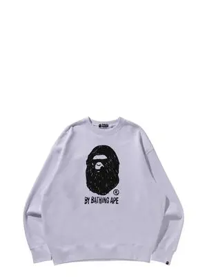 A BATHING APE Hand Draw Ape Head Crewneck - White