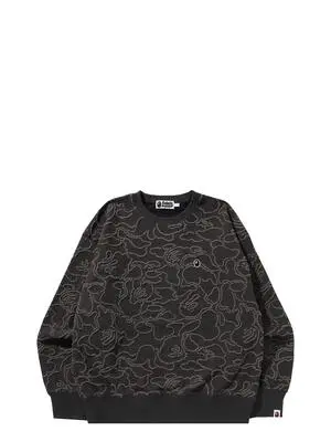 A BATHING APE Neon Camo Jacquard Crewneck - Black