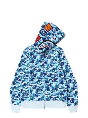 A BATHING APE Abc Camo Shark Full Zip Hoodie - Blue