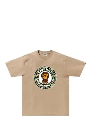 A BATHING APE Abc Camo Milo Busy Works Tee 'beige/green - Tan