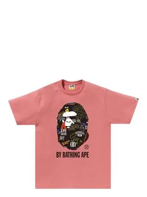 A BATHING APE Hand Draw Pattern Bathing Ape Tee - Pink