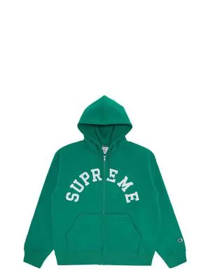 Supreme X Champion Zip Up Hooded Sweatshirt - Green