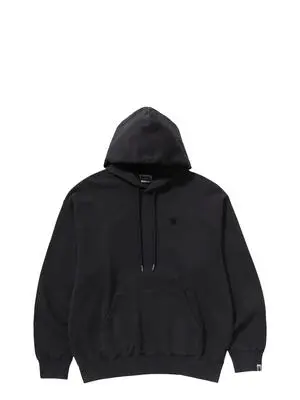 A BATHING APE Ape Head One Point Garment Dye Pullover Hoodie - Black