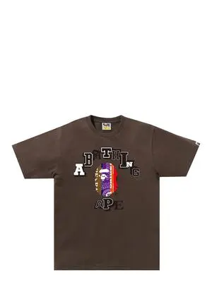 A BATHING APE Fans Scarf College Tee - Brown