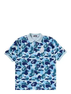A BATHING APE Abc Camo Large Ape Head Polo - Blue