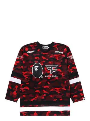 A BATHING APE X Faze Clan Hockey Long-sleeve Tee - Red