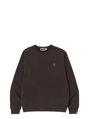 A BATHING APE BAPE Ape Head Relaxed Fit Crewneck Brown