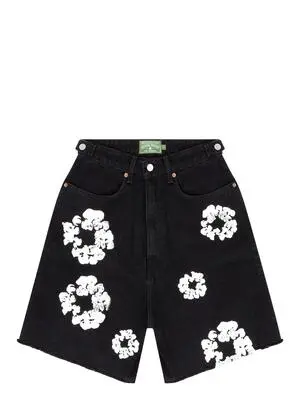 DENIM TEARS Wreath Denim Shorts - Black