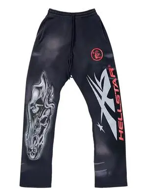 HELLSTAR Airbrushed Skull Flare Bottom Sweatpants