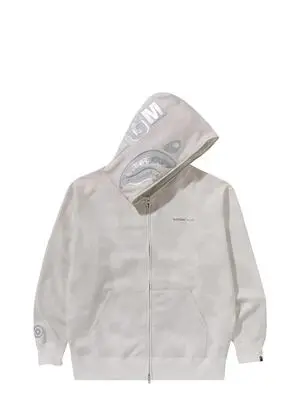 A BATHING APE Ink Camo Shark Zip Hoodie - White