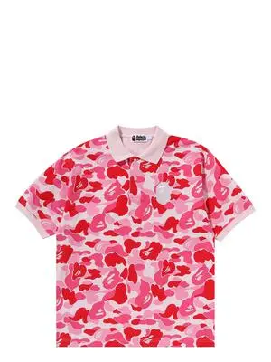 A BATHING APE Abc Camo Large Ape Head Polo - Pink