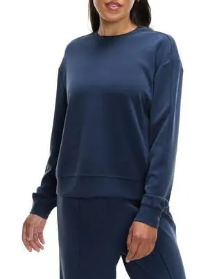 PELOTON Peloton Washed Interlock Pintuck Crewneck Deep Navy