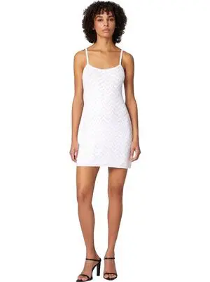 Missoni Tonal Chevron Sleeveless Mini-dress - White