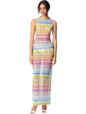 Missoni Long Printed Tulle Sleeveless Dress - Multicoloured 1