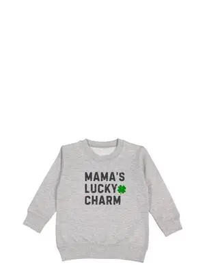 SWEET WINK Mama's Lucky Charm St. Patrick's Day Sweatshirt - Grey