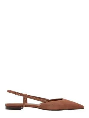 Everlane Studio Slingback Flat - Saddle Brown Suede