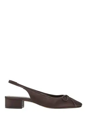 Everlane Ballet Slingback Heel Deep Brown Satin