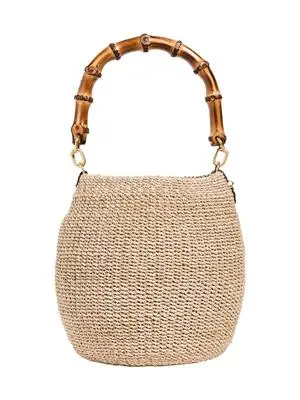 CLARE V. Clare V. Pot De Miel Raffia Top Handle Bag
