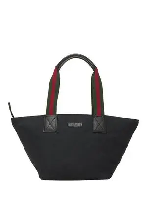 Gucci Gucci GG Canvas Web Soft Zip Tote Black