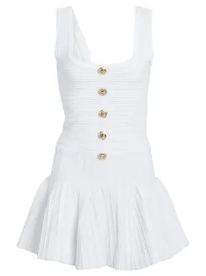 Retrofete Brooke Ribbed Mini Dress - White