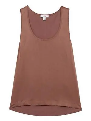 REISS Ruby Sleeveless Top - Mocha Brown