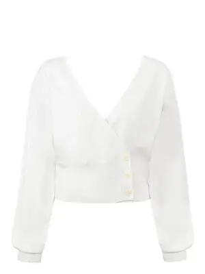 House Of Cb Rowan Wrap-front Knitted Cardigan - Ivory