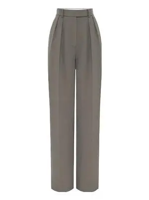 Alex Perry Tailored Wool-Blend Straight-Leg Trousers Grey