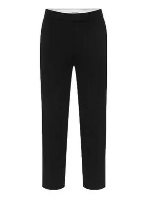 Alex Perry Cropped Wool-Blend Straight-Leg Pants Black