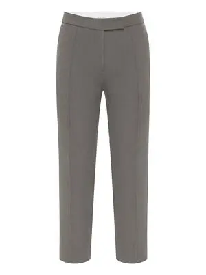 Alex Perry Cropped Wool-blend Straight-leg Pants - Grey