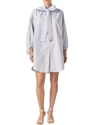 English Factory Billow Tie Neck Shirtdress - Lilac