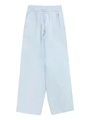 BOSS Wide-leg Twill Trousers - Blue