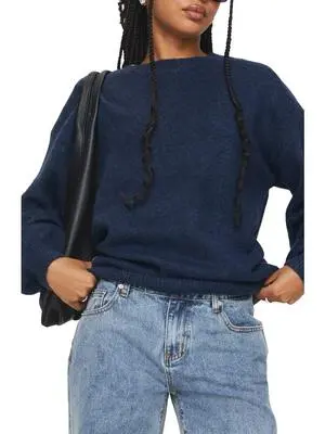 Princess Polly Ryanna Oversize Crewneck Sweater - Navy