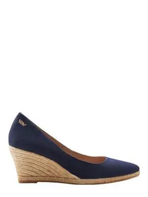VISCATA Roses U-Cut Canvas Espadrille Wedges