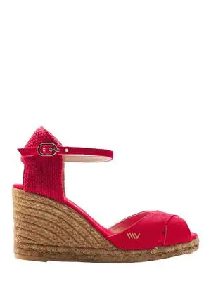 VISCATA Aiguafreda Canvas Espadrille Wedges - Red