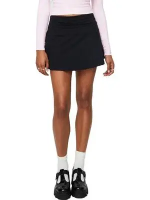 Princess Polly Reema Foldover Waist A-line Skort - Black