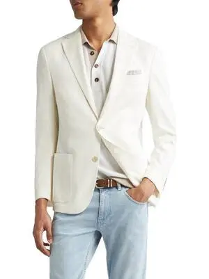 Eleventy Unstructured Linen And Cotton Sport Coat - 01n White