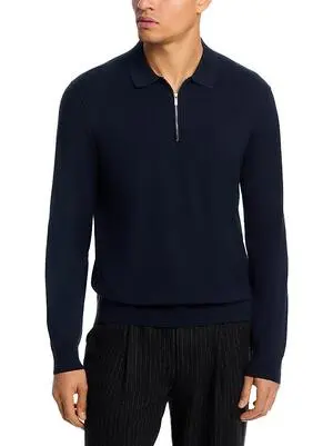 Theory Polo Quarter Zip Fine Knit - Dark Eclipse