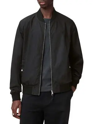 ALLSAINTS Bassett Reversible Bomber Jacket Black/command Blue
