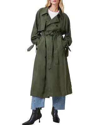 ALLSAINTS Linnie Trench Coat Grape Leaf