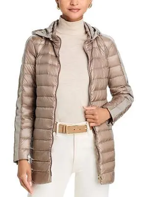 Herno Removable Hood Puffer Coat - Taupe