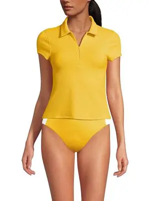 LANDS' END Short Sleeve Upf 50 Rash Guard - Bright Lemon