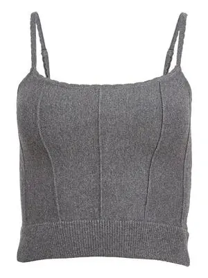 Fleur Du Mal Knit Corset Top - Dark Heather Grey