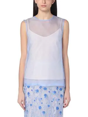 P.a.r.o.s.h Silk Sleeveless Tank Top - Blue