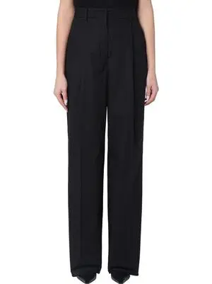 THE LATEST Wide Leg Cotton Trousers - Black