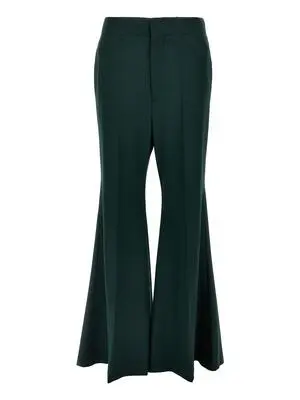 Victoria Beckham Wide Leg Kick Pants - Green