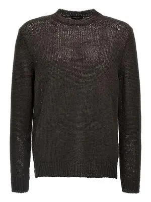 ROBERTO COLLINA Mesh Knit Sweater - Brown