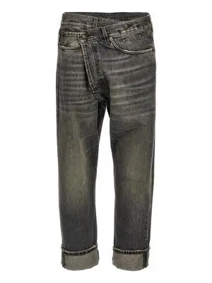 R13 Cross Over' Jeans - Gray